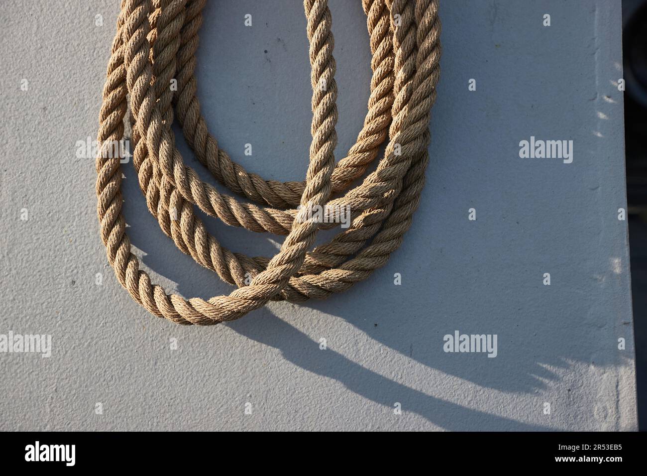 Rope on a sailing boat Stock Photo - Alamy