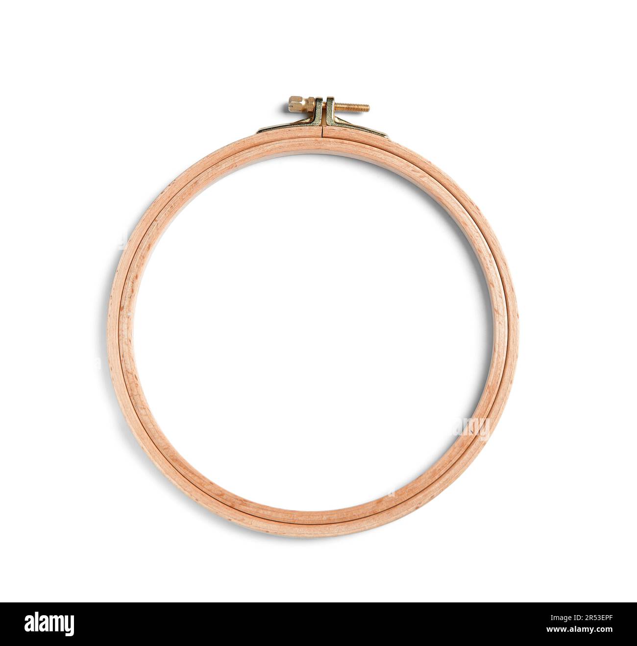 Wooden embroidery hoop isolated on white background Stock Photo - Alamy