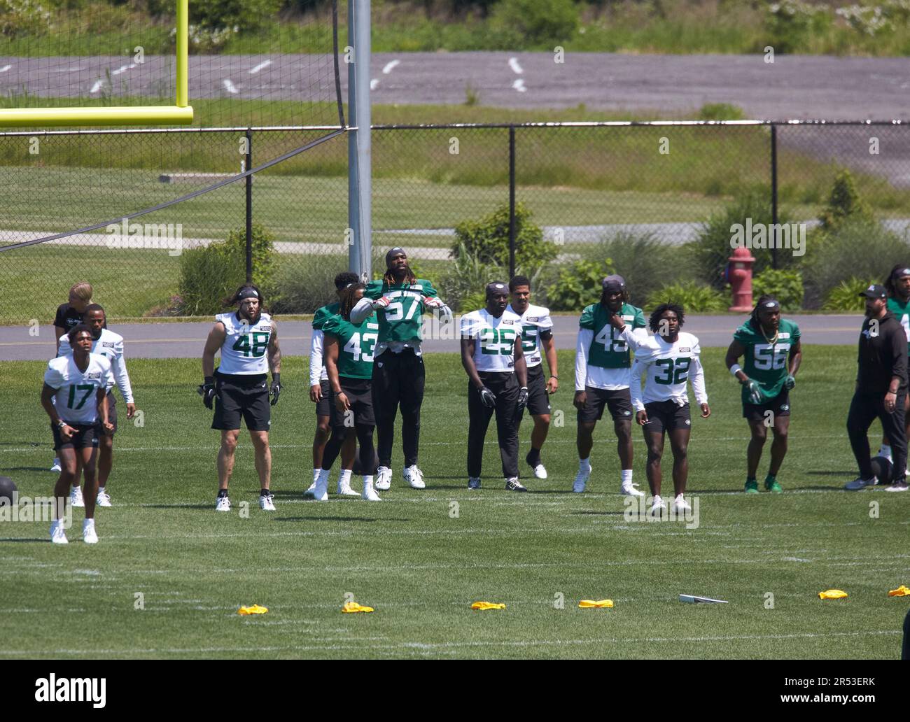 May 31, 2023, Florham Park, New Jersey, USA: The Jets offense and ...