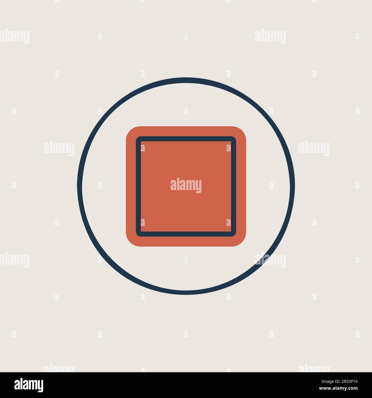 Stop button vector icon. Graph symbol for music and sound web site and ...