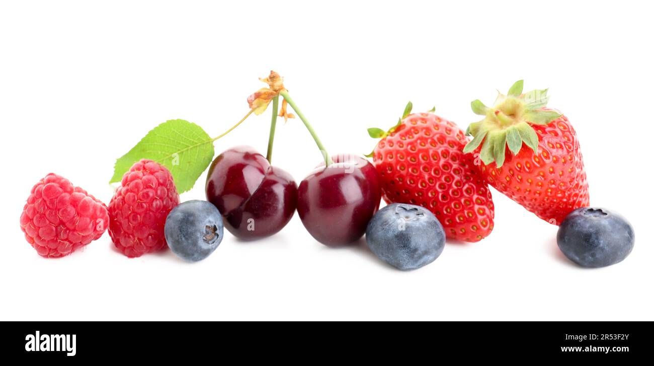 Different fresh ripe berries Cut Out Stock Images & Pictures - Alamy
