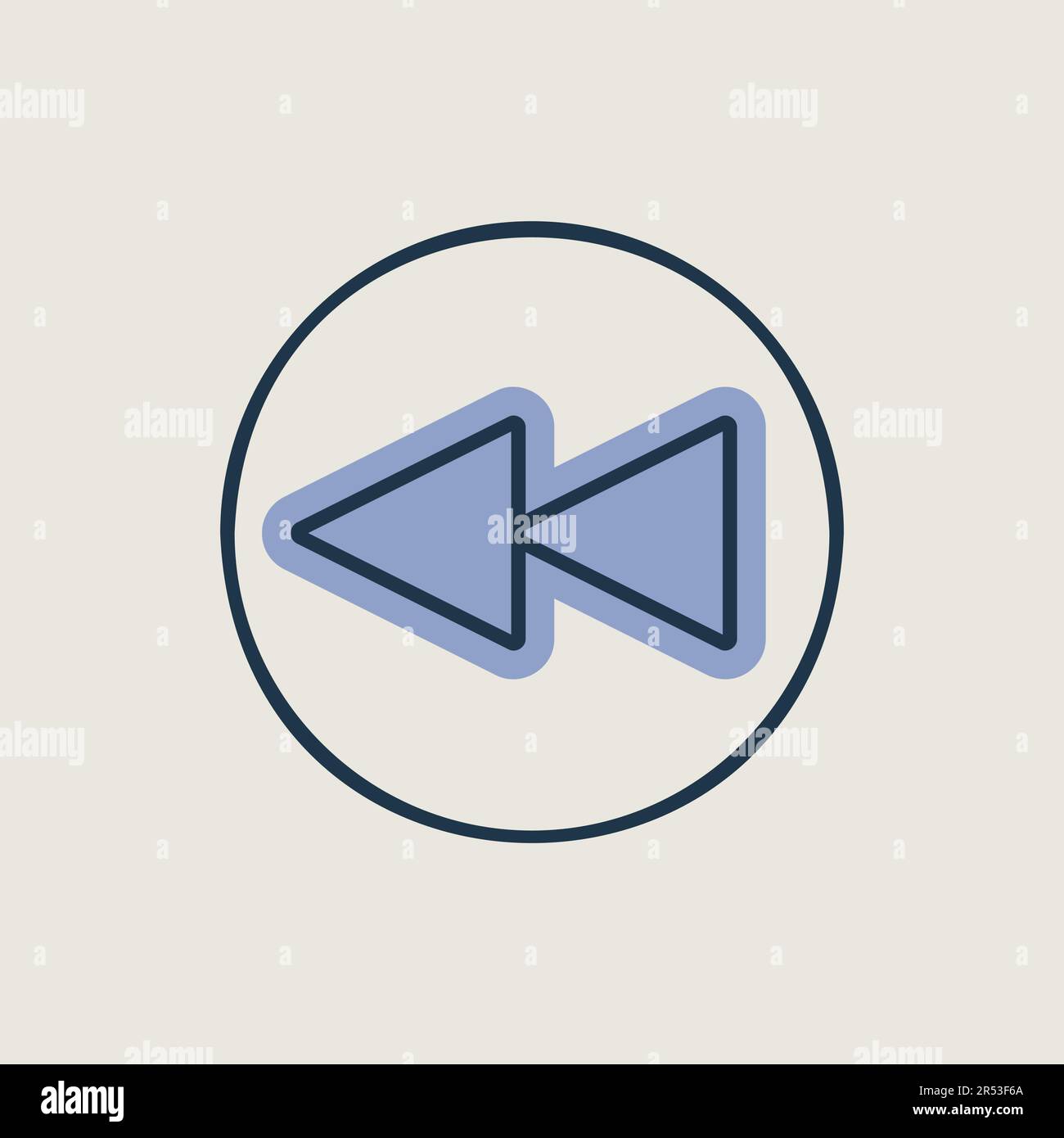 Play previous track button vector flat isolated icon. Graph symbol for ...