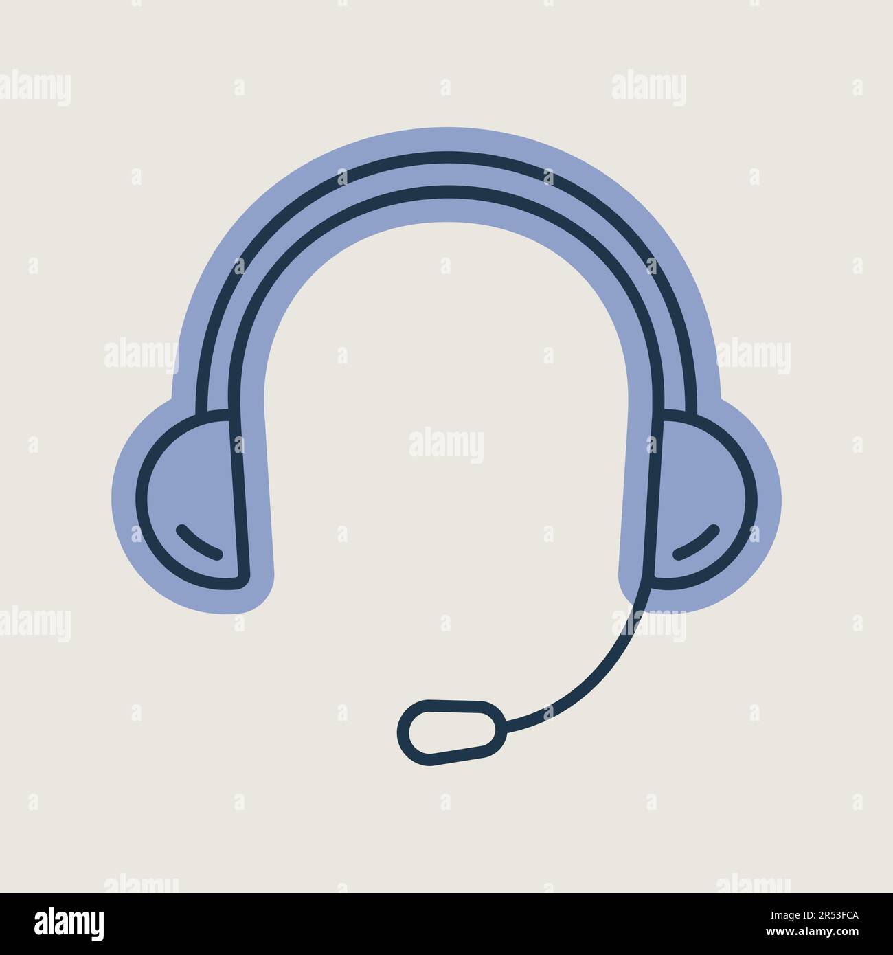 Headset. Headphones with microphone vector isolated icon. Graph symbol ...