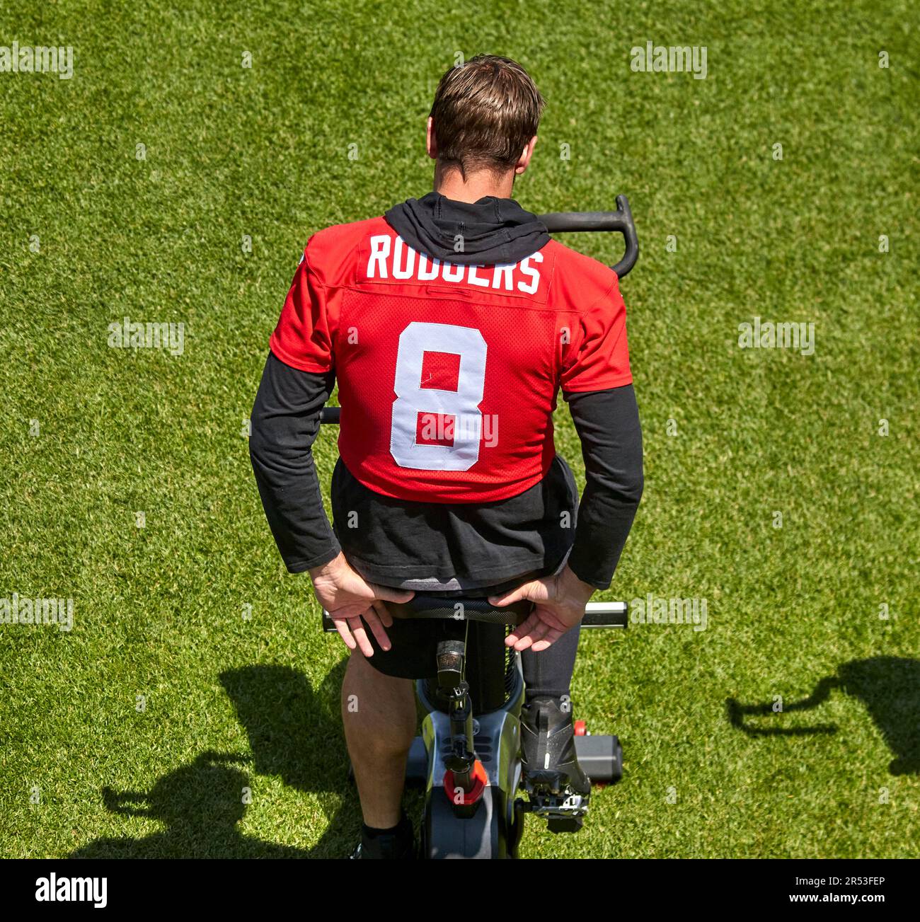 May 31, 2023, Florham Park, New Jersey, USA: Quarterback Aaron Rodgers ...