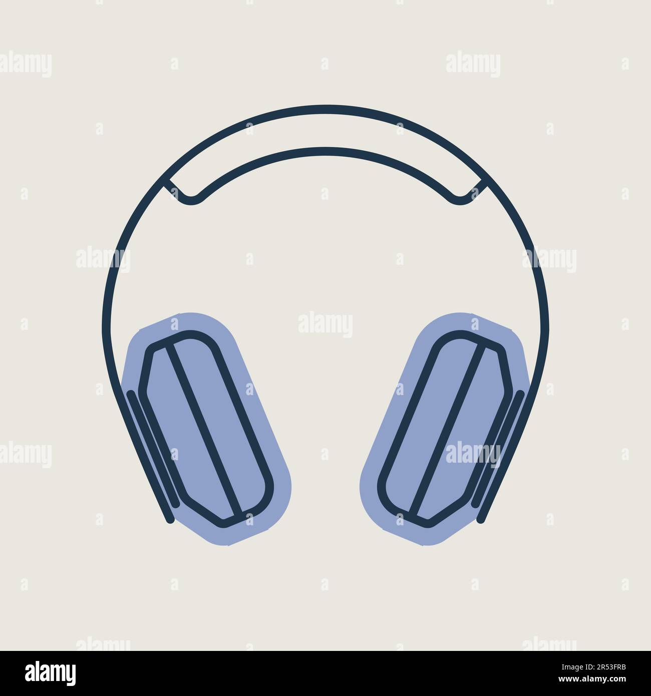 Over-ear headphones vector isolated icon. Graph symbol for music and ...