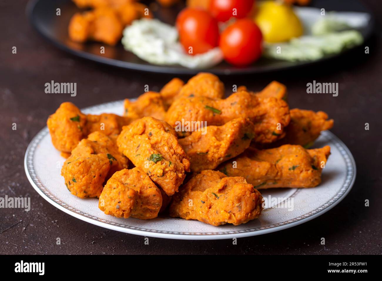 Mercimek Koftesi, Traditional Turkish Food with Bulgur and Lentil Stock ...