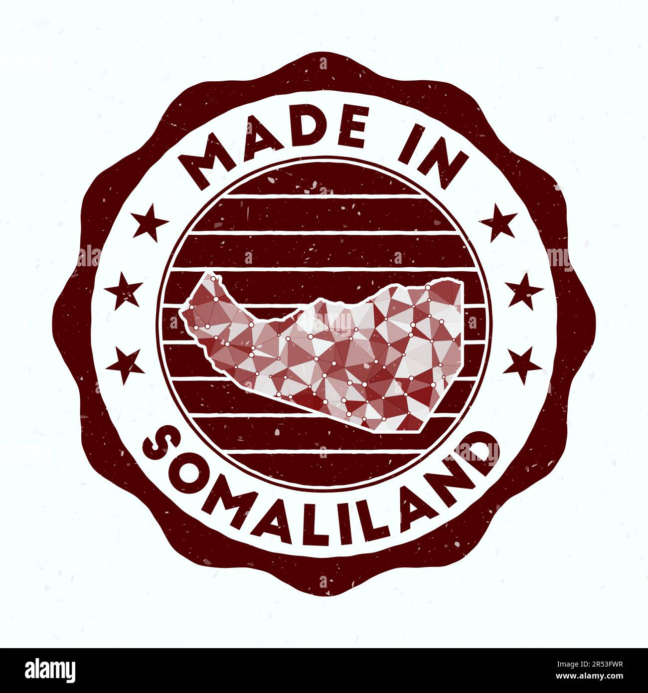 Made In Somaliland. Country round stamp. Seal of Somaliland with border ...