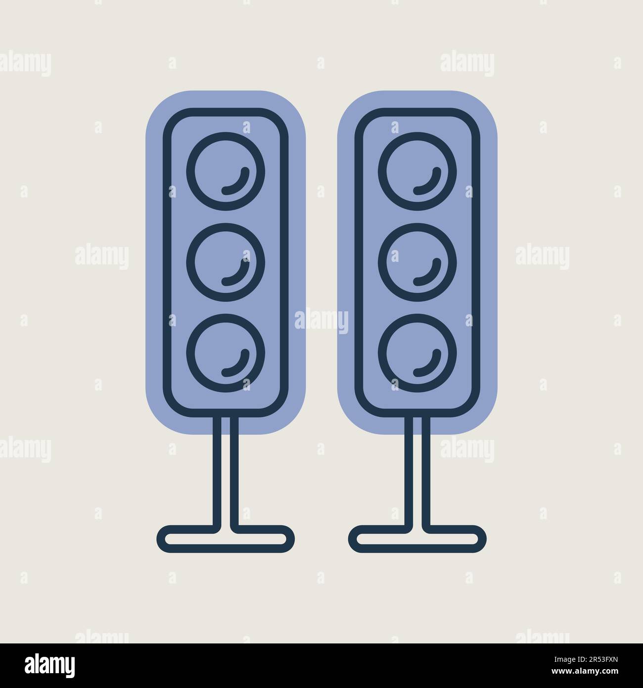 Sound system speakers vector isolated icon. Acoustic speakers with ...