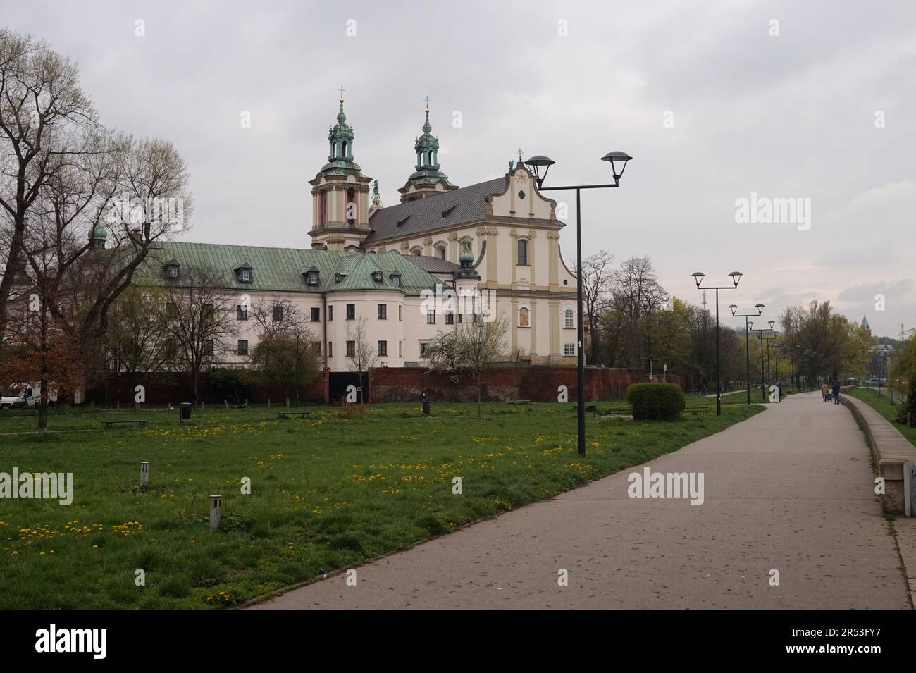 Basilica of St. Michael the Archangel on the riverside, Krakow, Poland ...