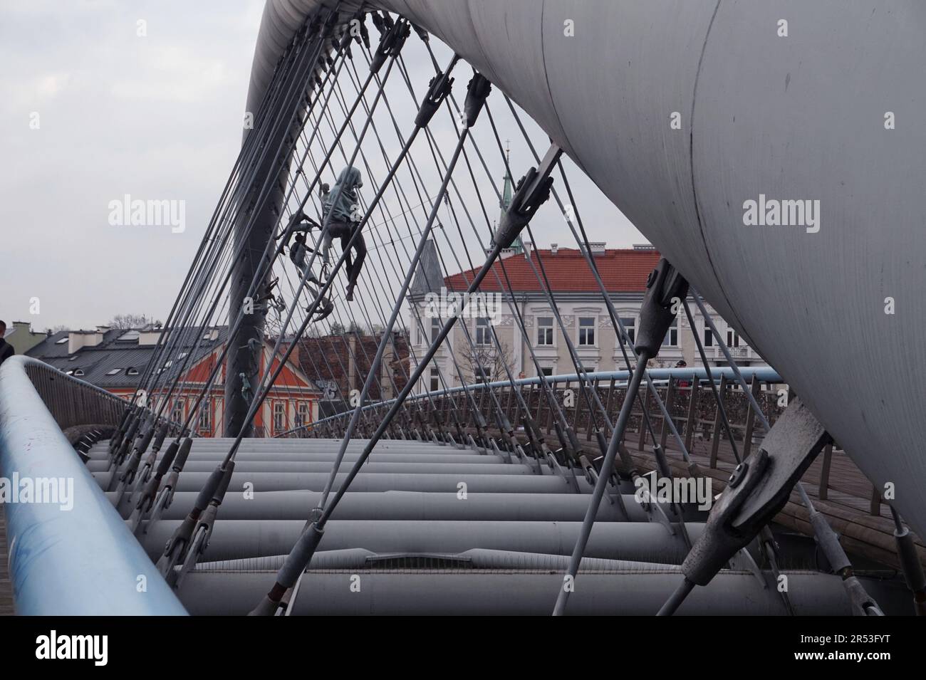 Father Bernatek’s Bridge over the Vistula River, Krakow, Poland Stock ...