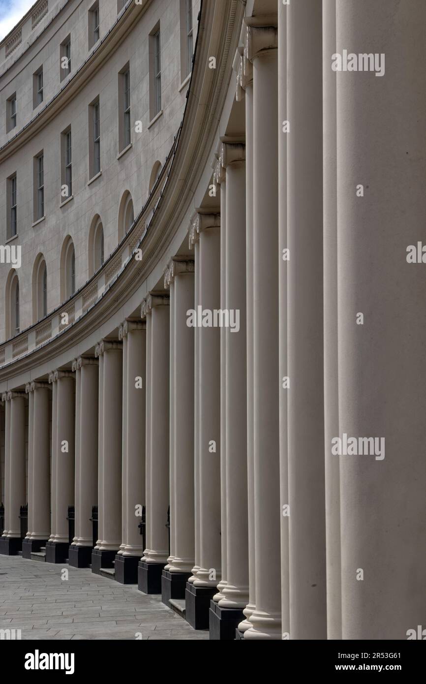 LONDON, UK - MAY 29, 2023: The Georgian columns and John Nash facade in ...