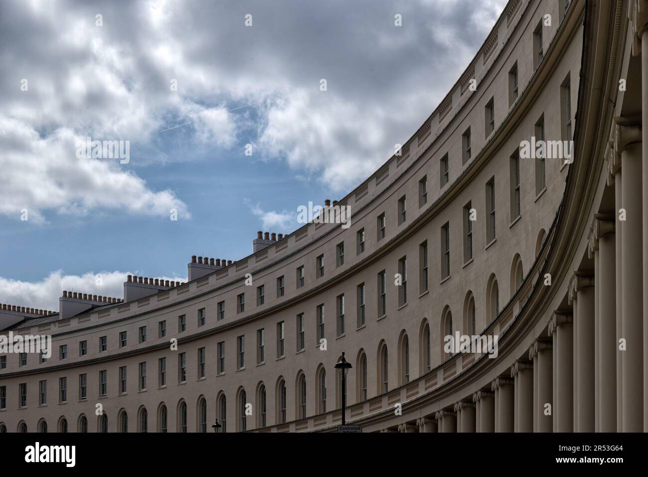 LONDON, UK - MAY 29, 2023: The Georgian columns and John Nash facade in ...
