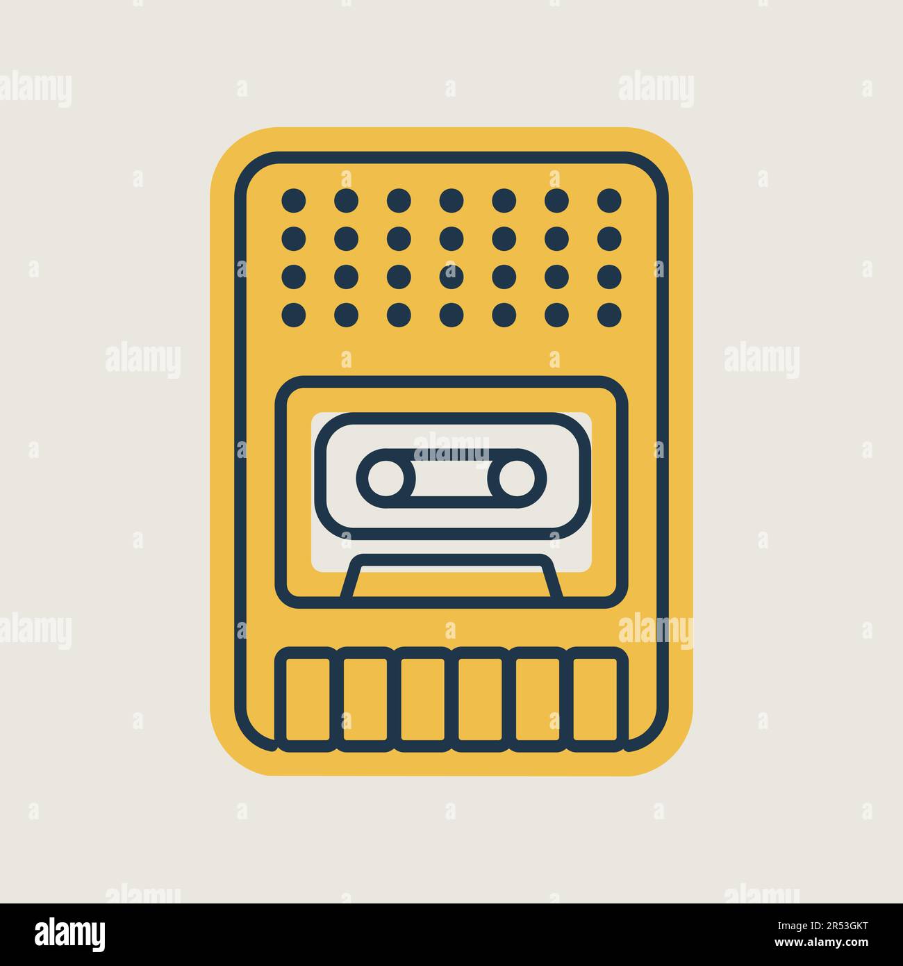 Vintage audio tape recorder vector isolated icon. Graph symbol for ...