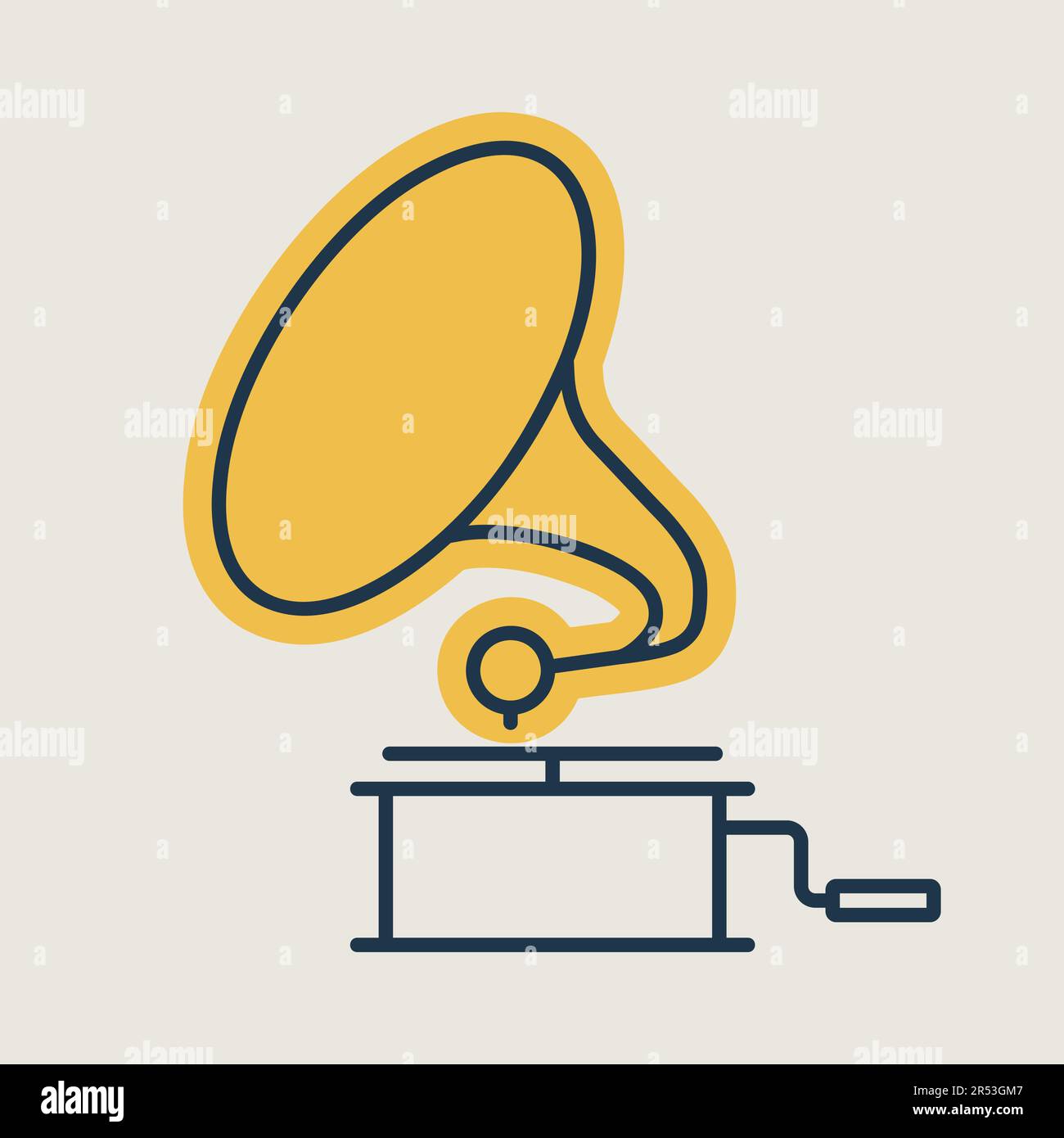 Gramophone vector isolated icon. Music sign. Graph symbol for music and ...