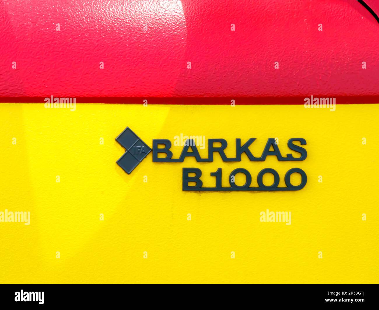 close up of east german Barkas 1000 panel van badge at vintage classic ...