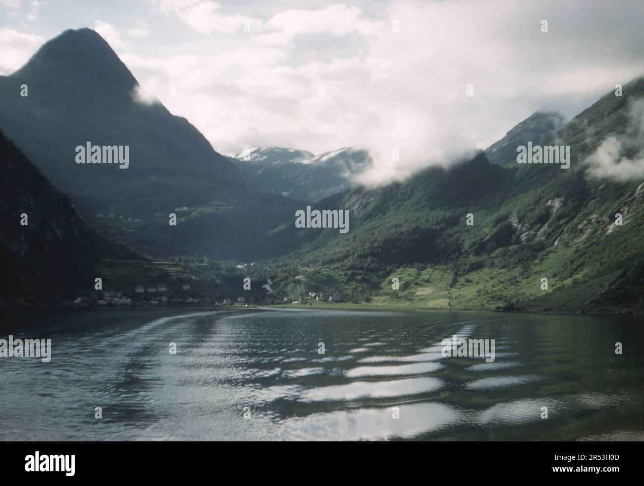 Geirangerfjord, Norway. Circa. 1960 – A view of the village of ...