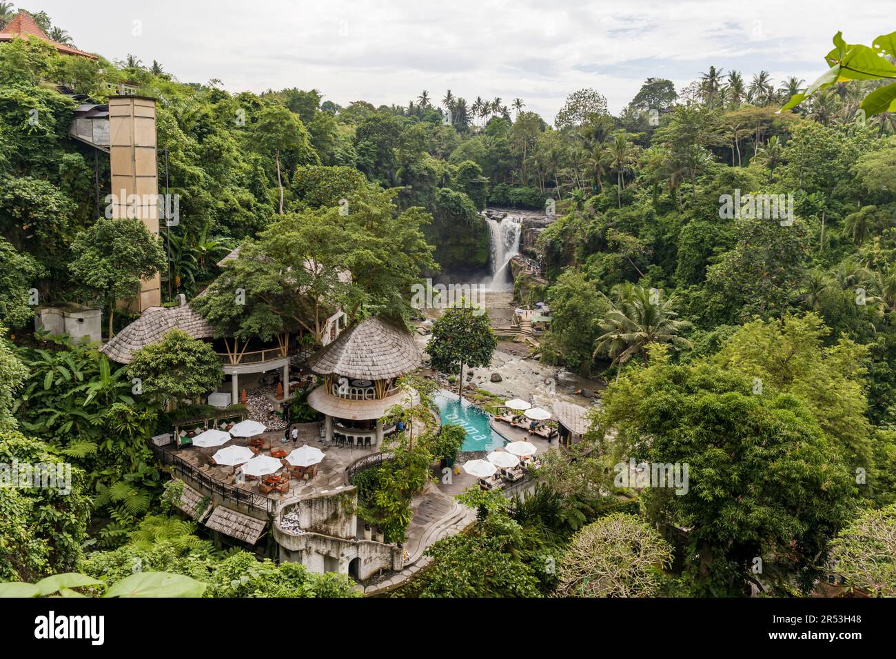 Bali, Indonesia - 04-28-2023: Dayclub Omma at Tegenungan waterfall near ...