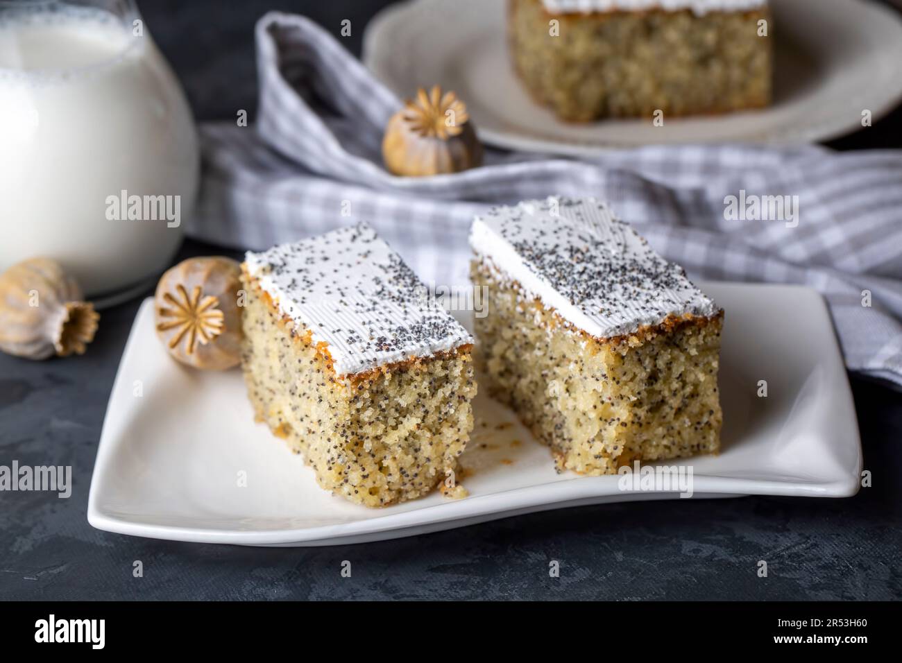 A dessert from traditional Turkish cuisine; Poppy cake, sweet. (Turkish ...