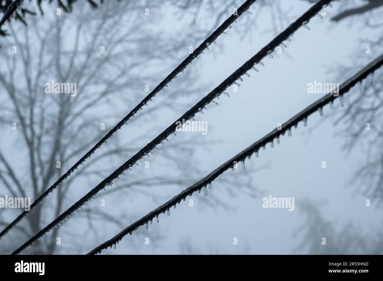 Ice storm power cables hi-res stock photography and images - Alamy
