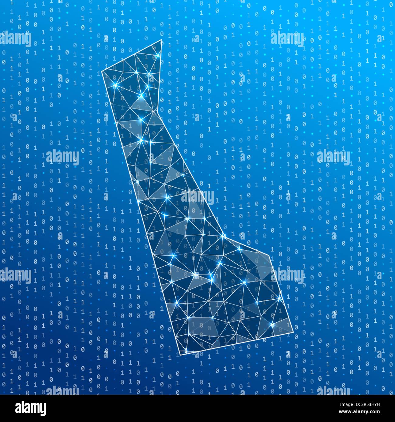 Network map of Delaware. US state digital connections map. Technology ...