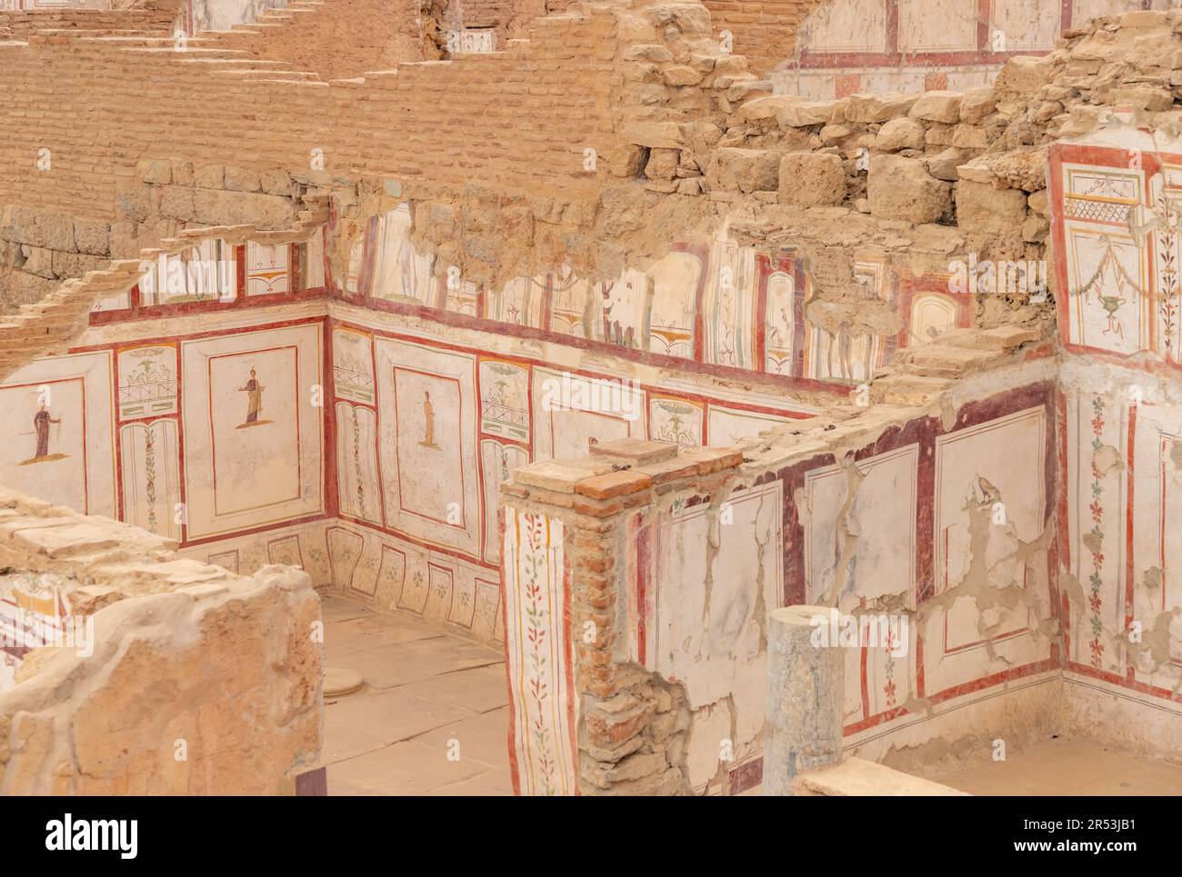 A picture of the wall paintings of the Terrace Houses at the Ephesus ...