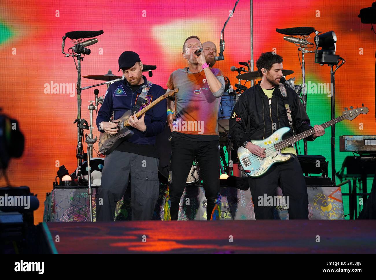 Coldplay in concert at the Manchester Ethiad Stadium as part of their ...