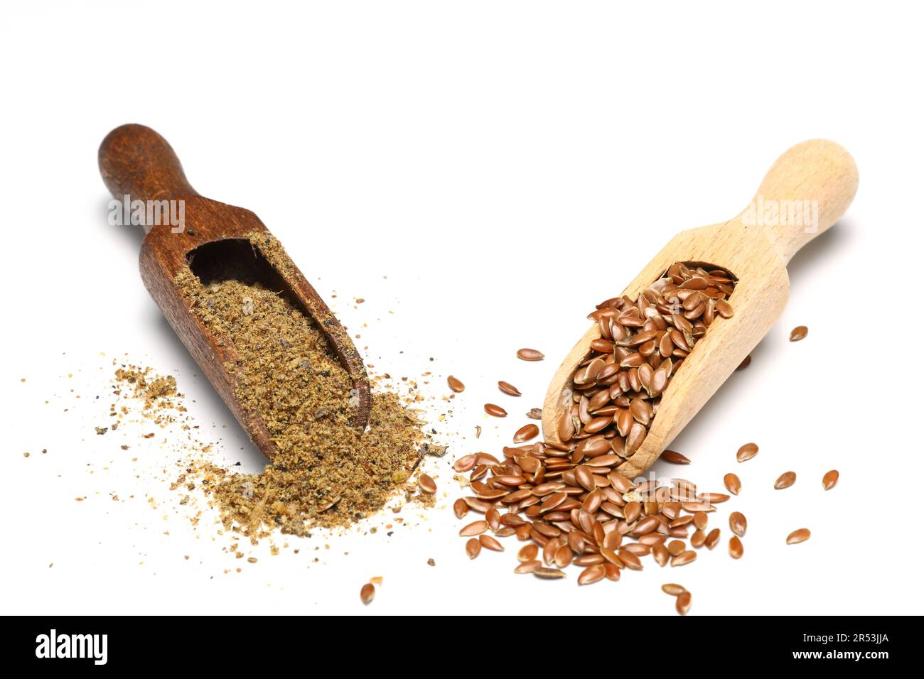 Crushed flax seeds ground linseed Cut Out Stock Images & Pictures - Alamy