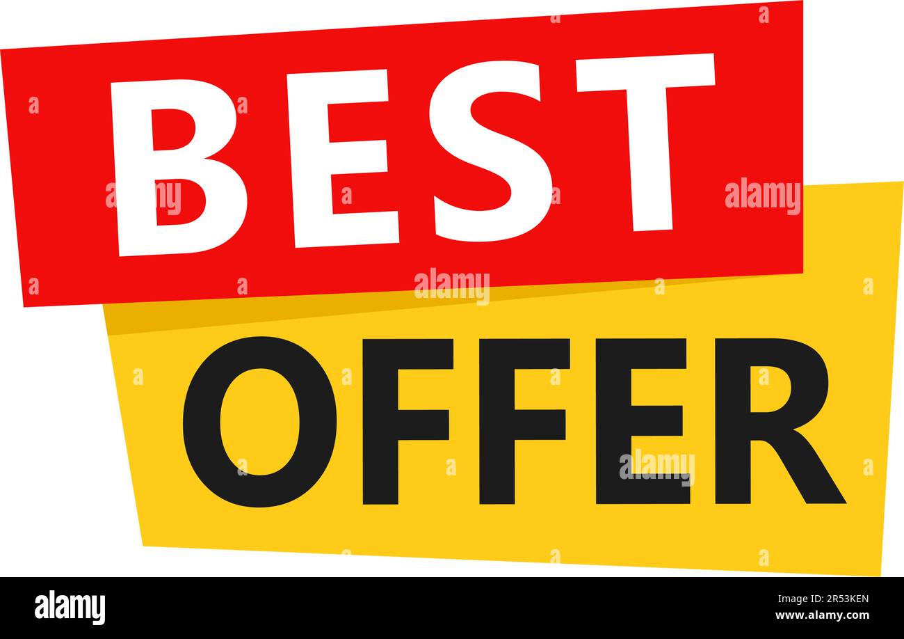 Best Offer lettering, sale label. Vector illustration Stock Vector ...