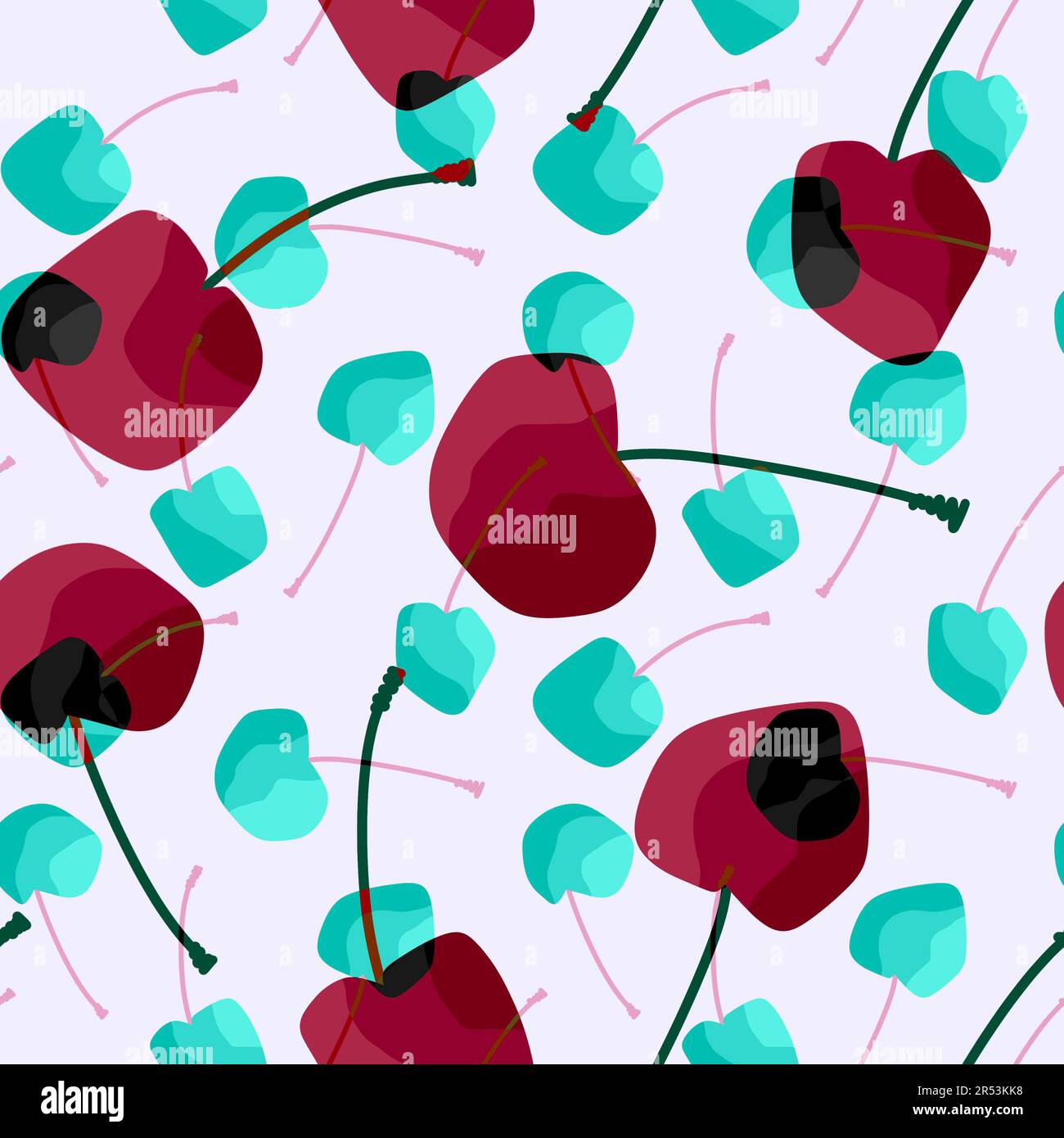 Cartoon summer fruit seamless cherry pattern for wrapping paper and ...