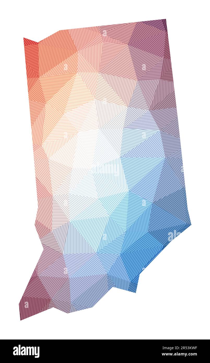 Map of Indiana. Low poly illustration of the US state. Geometric design ...
