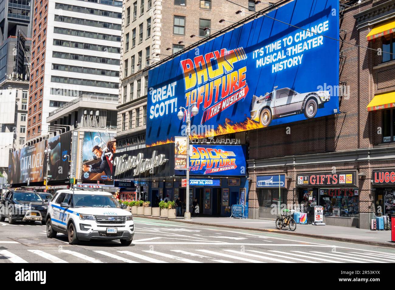 "Back to the Future" Marquee at the Winter Garden Theatre on Broadway ...