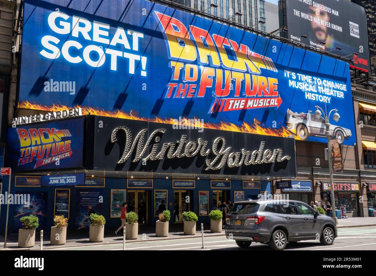 "Back to the Future" Marquee at the Winter Garden Theatre on Broadway ...