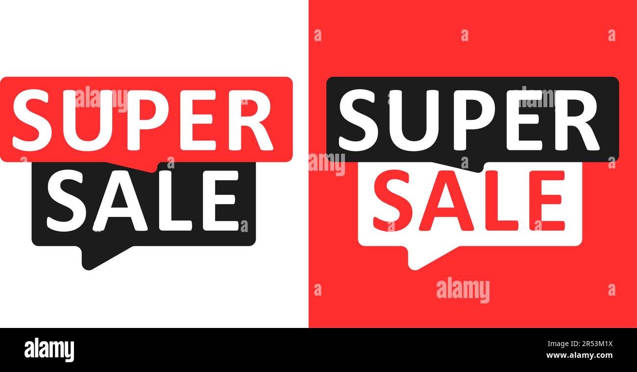 Super Sale. Set of Sale labels. Vector illustration. Isolated on white ...