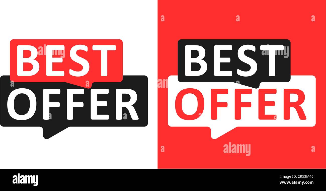 Best Offer. Set of Sale labels. Vector illustration. Isolated on white ...