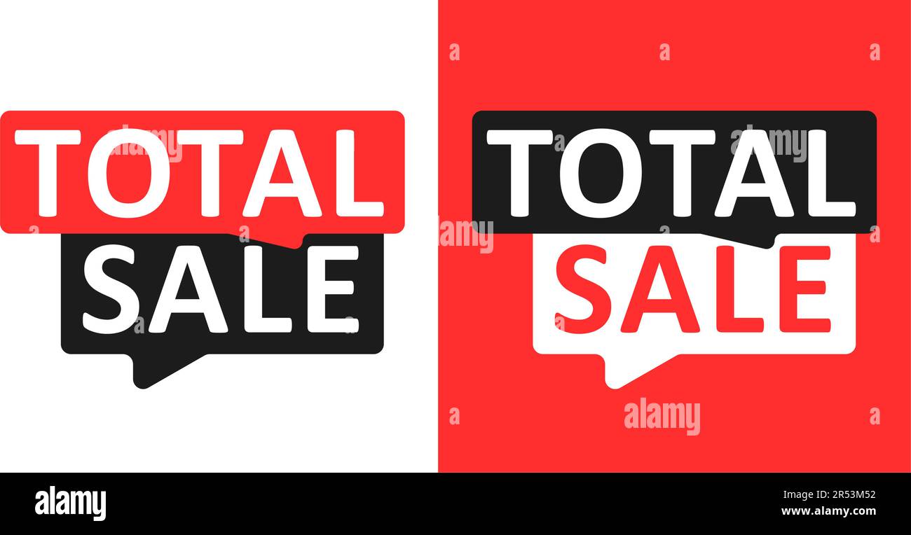 Total Sale. Set of Sale labels. Vector illustration. Isolated on white ...