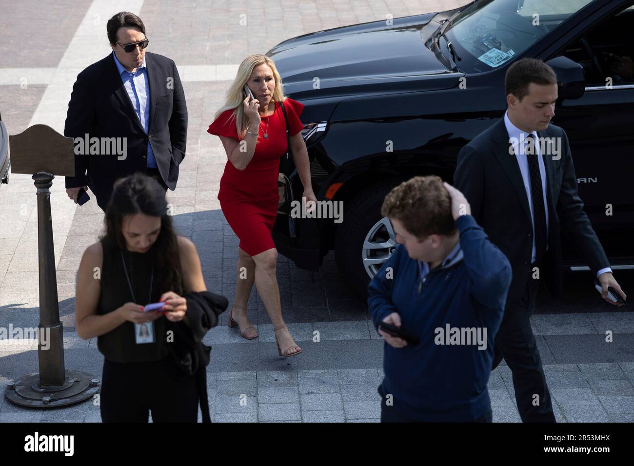 Rep. Marjorie Taylor Greene (R-Ga.) arrives for a vote at the U.S ...