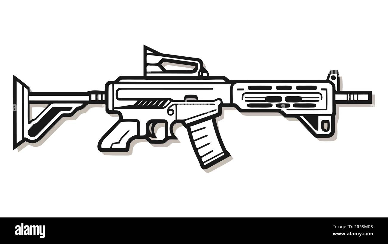 Assault rifle vector isolated on white background - Assault rifle ...