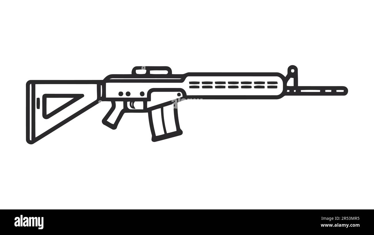 Assault rifle vector isolated on white background - Assault rifle ...