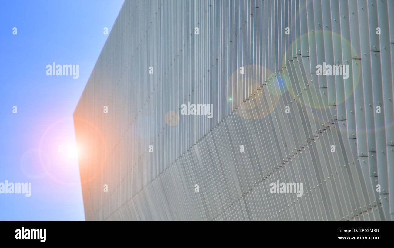 Metal facade of the building. Details of aluminum facade and aluminum ...