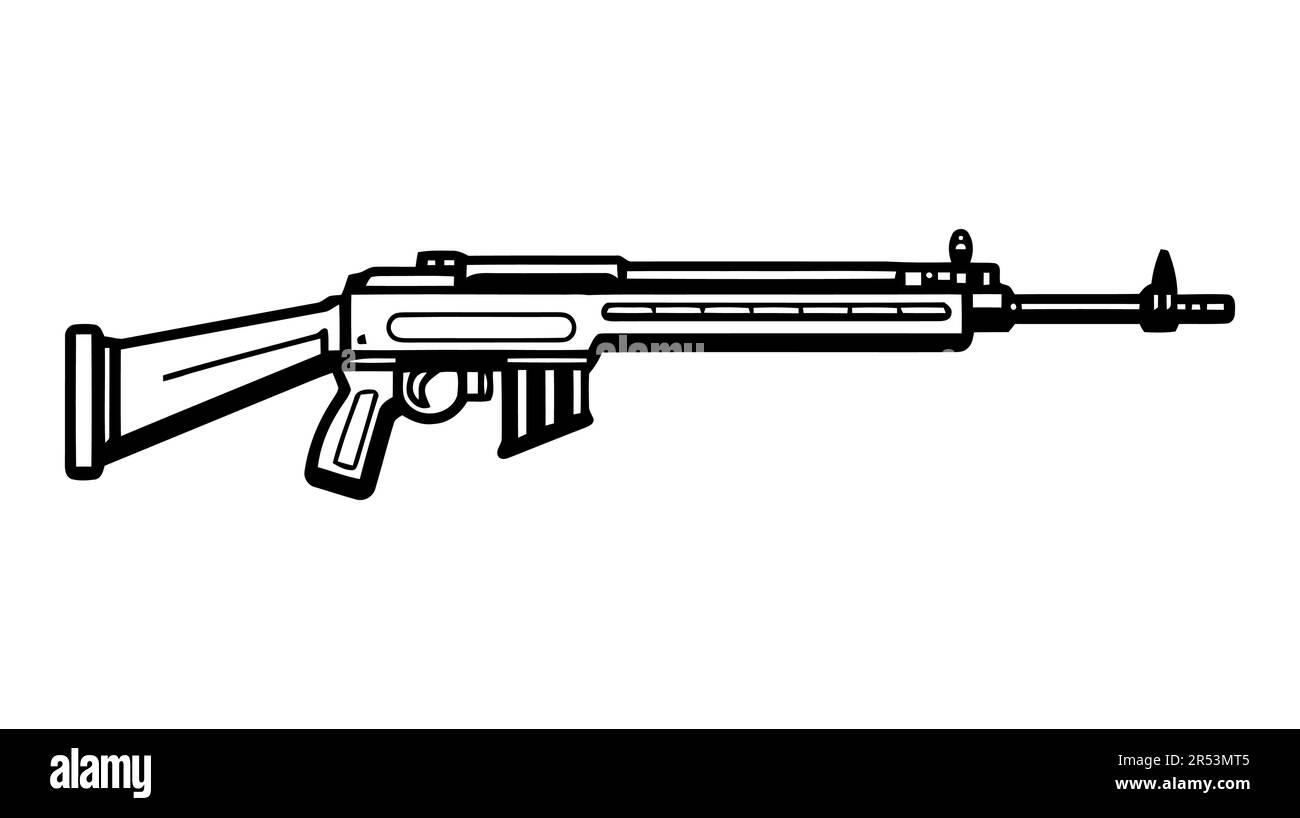 Assault rifle vector isolated on white background - Assault rifle ...