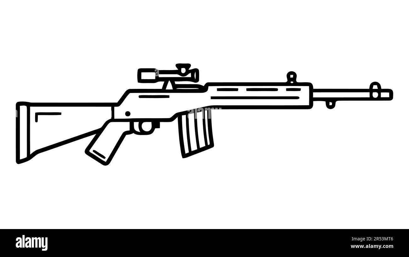 Assault rifle vector isolated on white background - Assault rifle ...