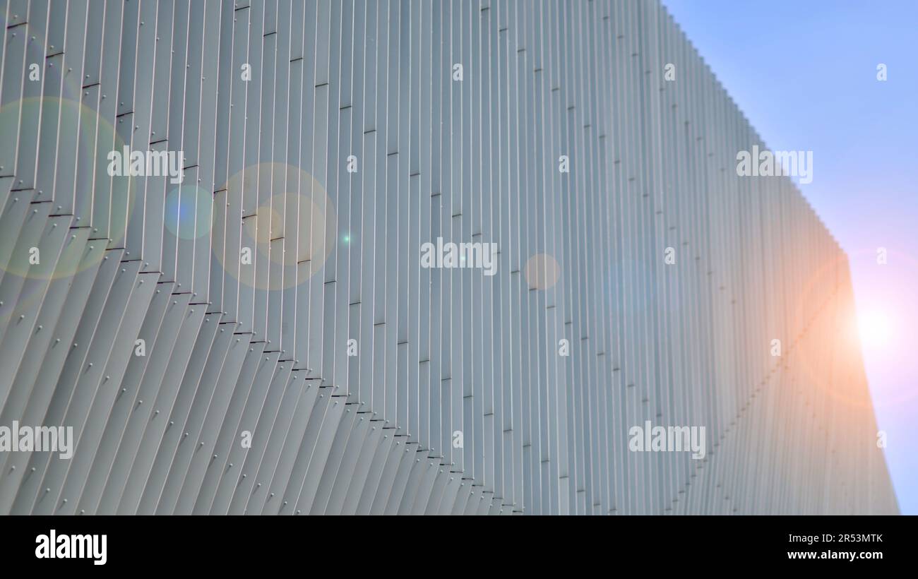Metal facade of the building. Details of aluminum facade and aluminum ...