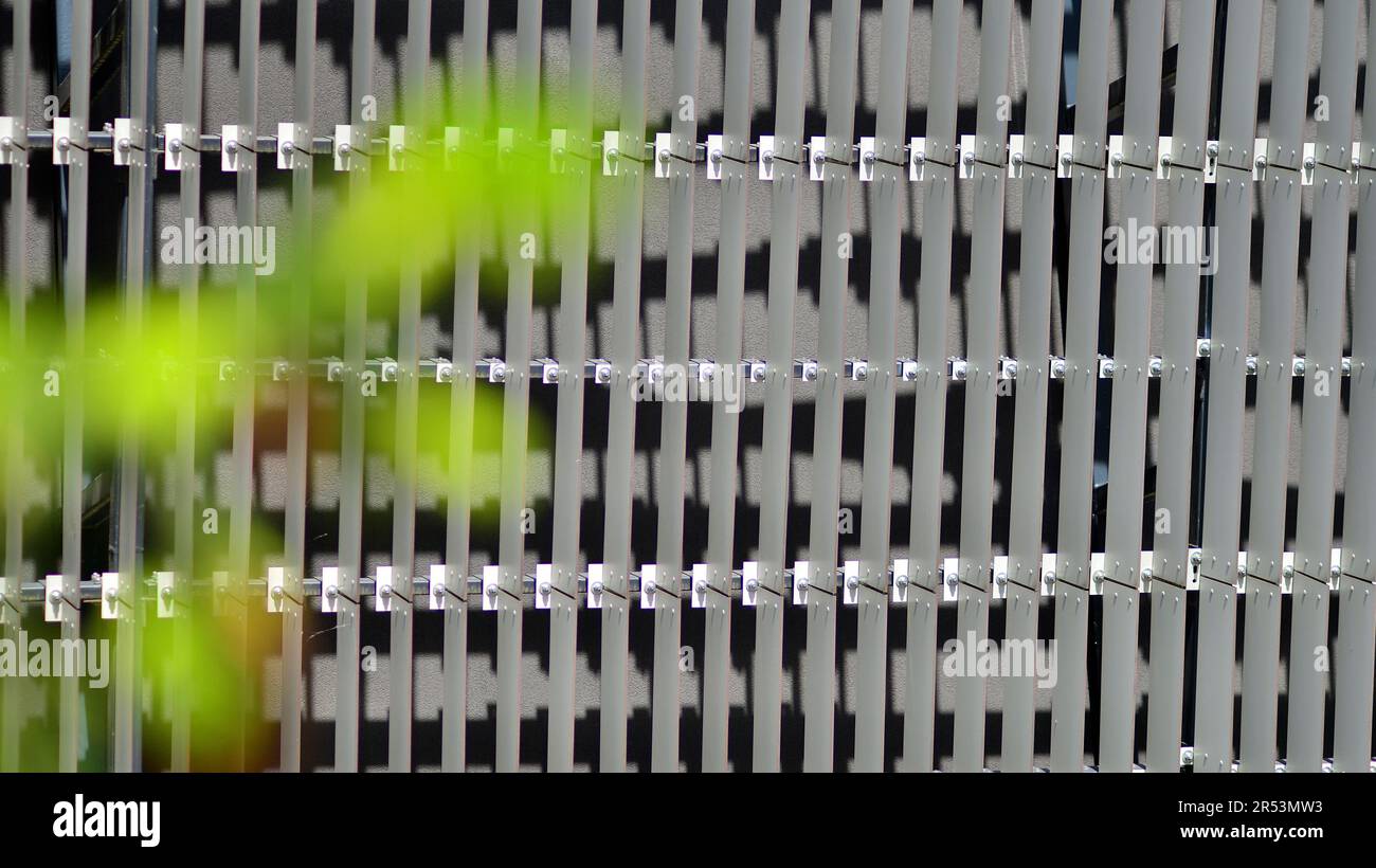 Metal facade of the building. Details of aluminum facade and aluminum ...