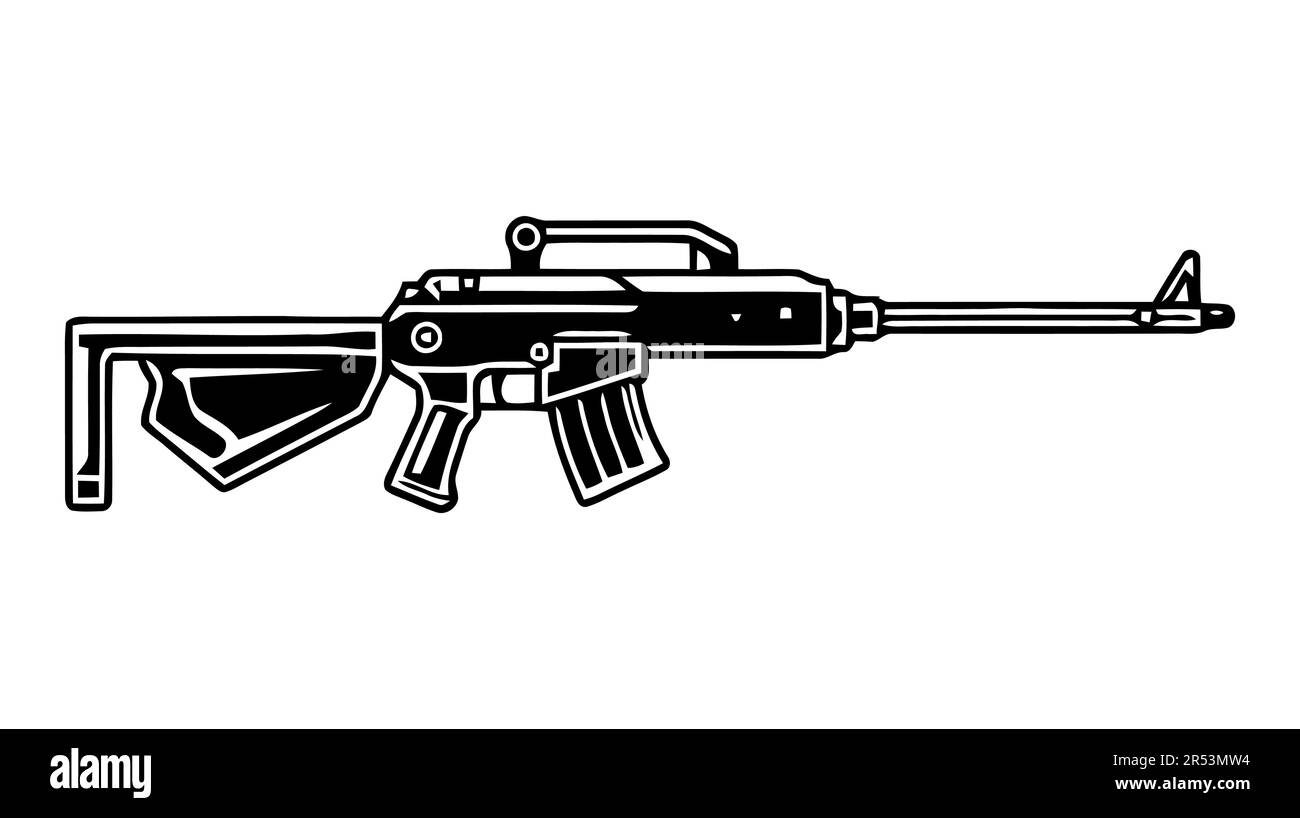 Assault rifle vector isolated on white background - Assault rifle ...