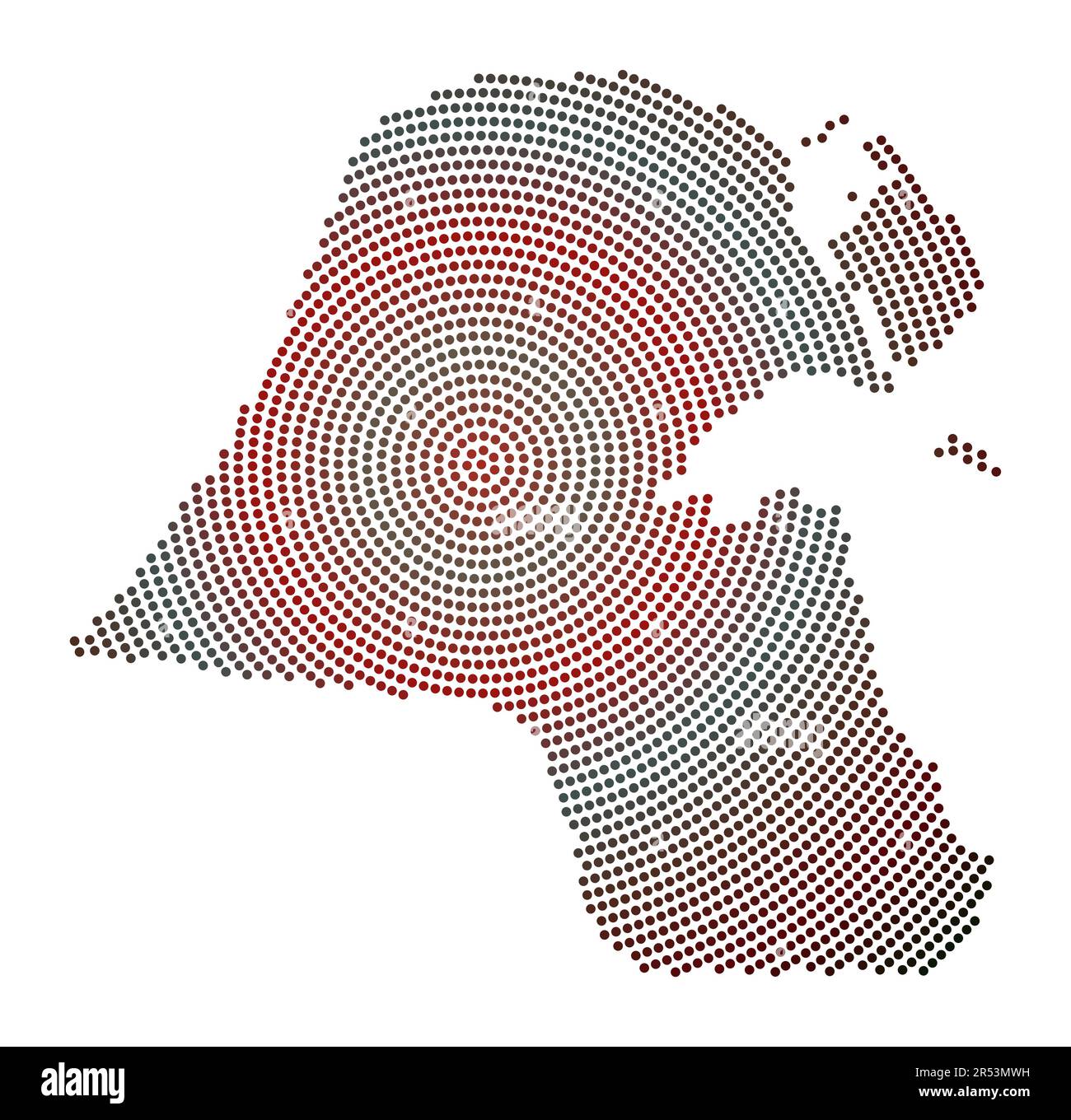 Kuwait dotted map. Digital style shape of Kuwait. Tech icon of the ...