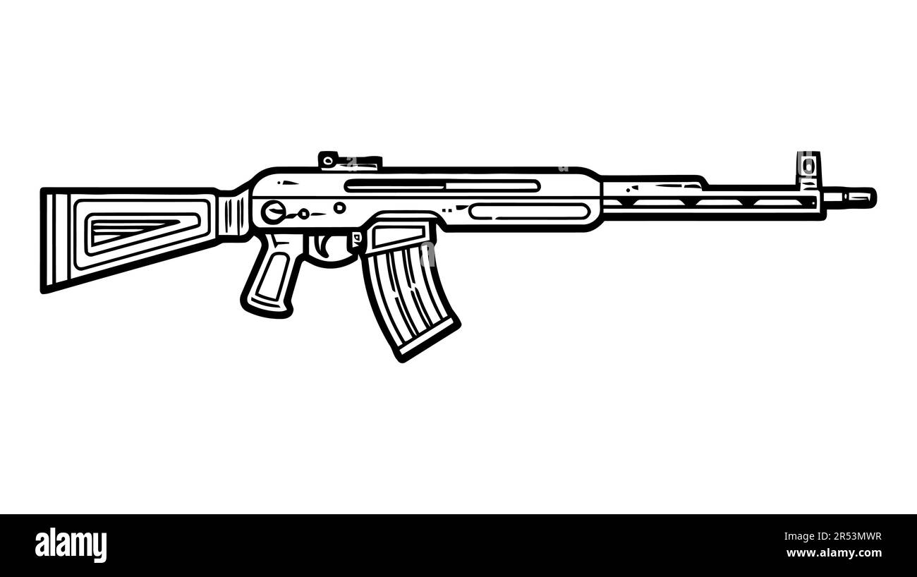 Assault rifle vector isolated on white background - Assault rifle ...