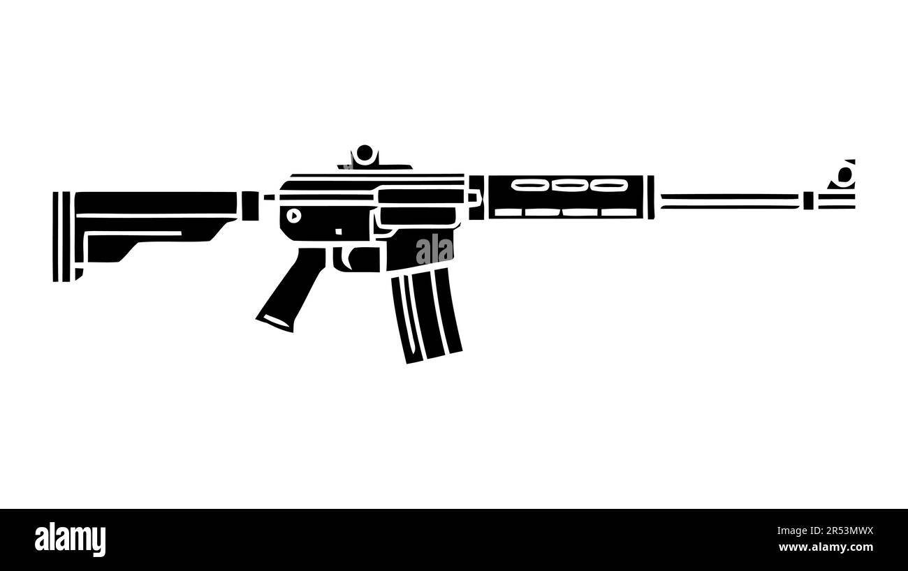 Assault rifle vector isolated on white background - Assault rifle ...