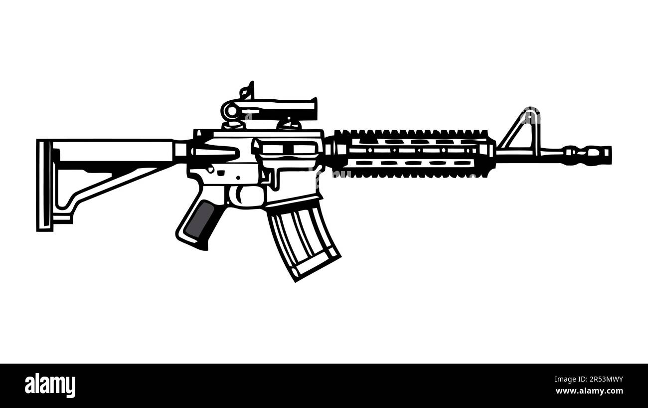 Assault rifle vector isolated on white background - Assault rifle ...