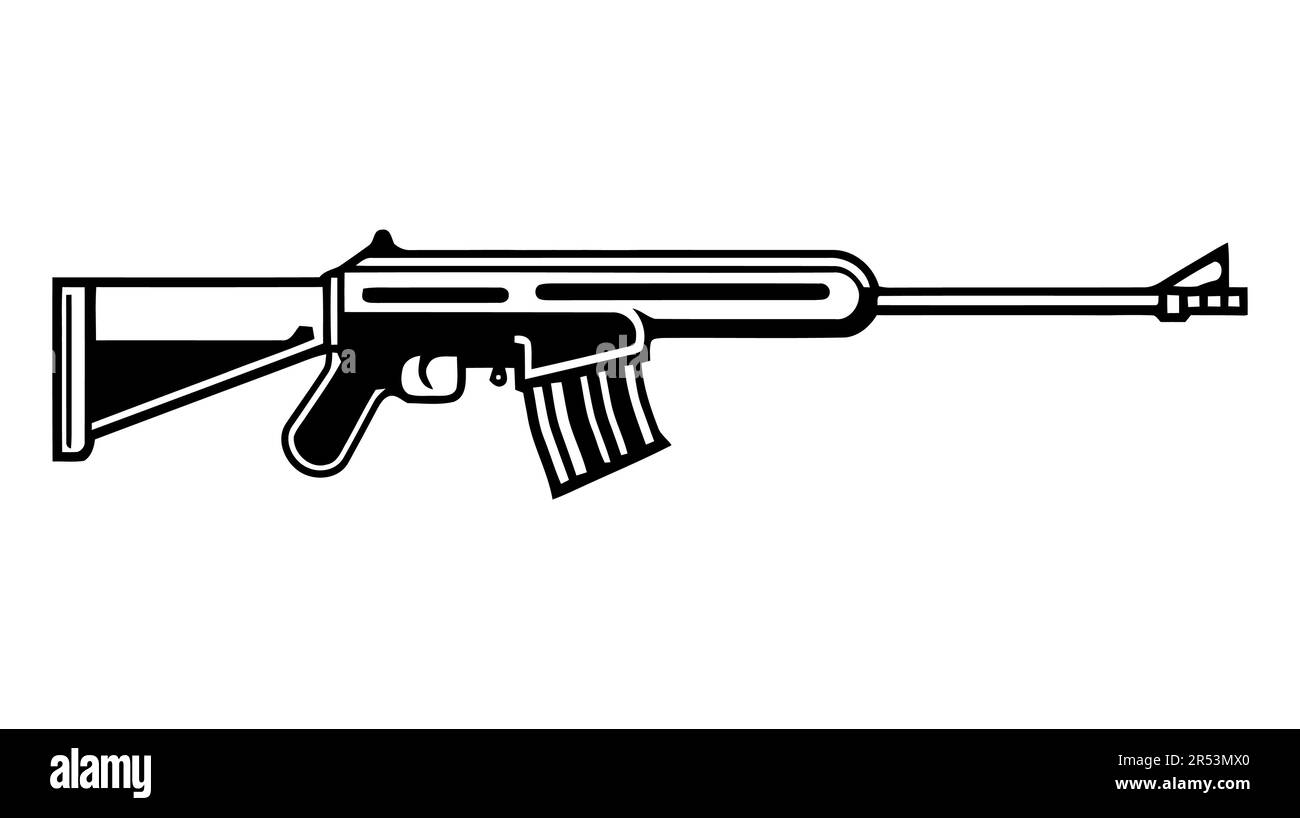 Assault rifle vector isolated on white background - Assault rifle ...