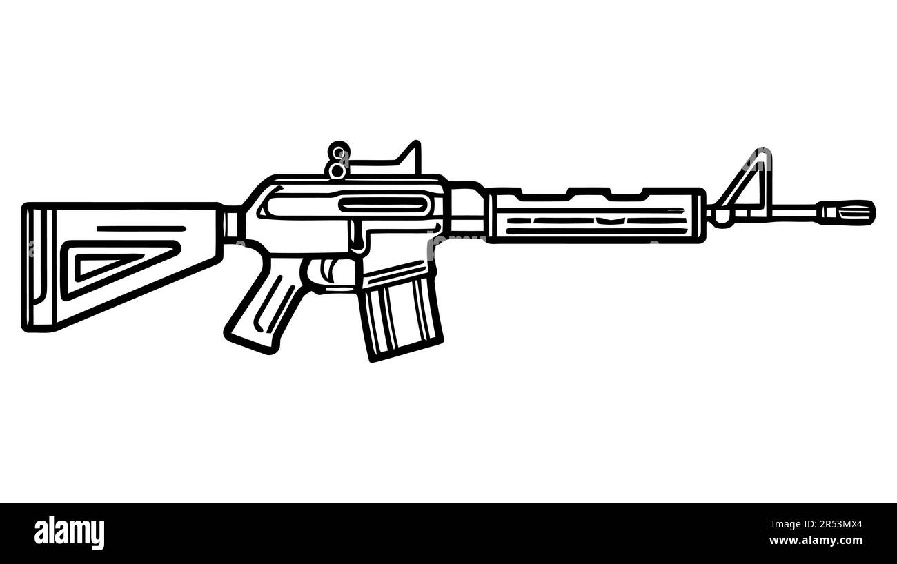 Assault rifle vector isolated on white background - Assault rifle ...